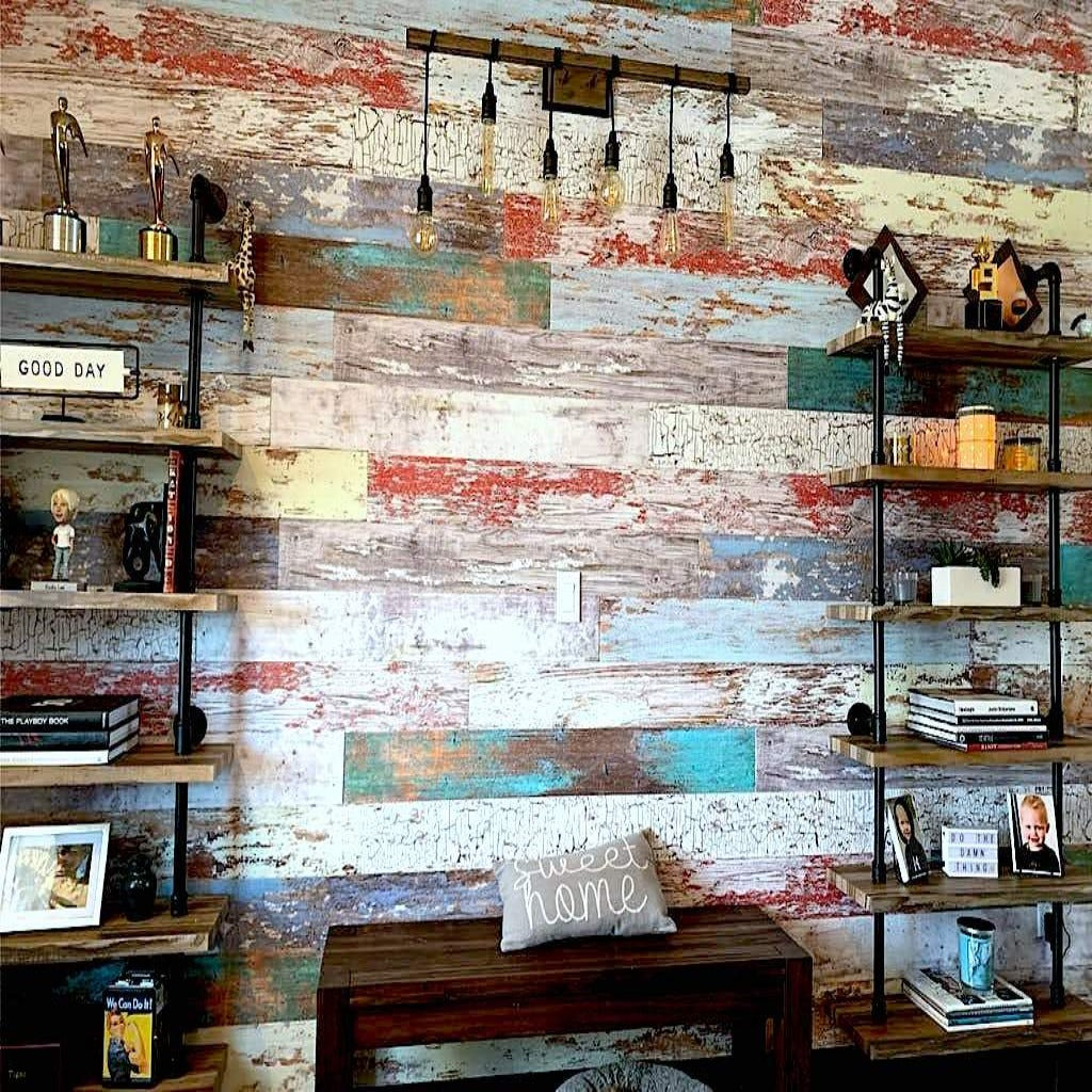 Multi-Colored Distressed Wood Wall Planks – Impact Wall Brands
